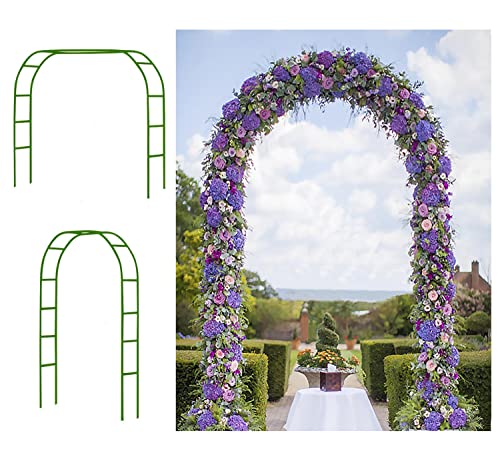 Adorox 7.5 Ft Metal Arch (Two Way Assemble) for Wedding Garden Bridal Party Decoration Arbor (Green)