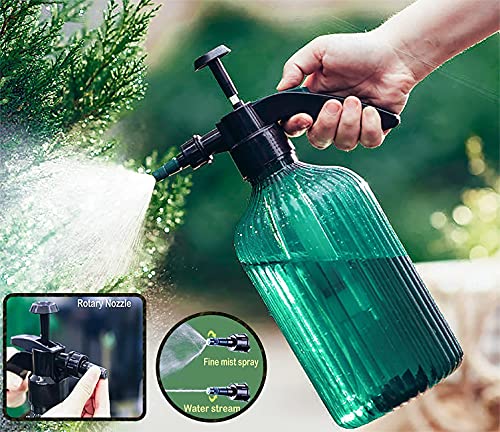 HIOVIOSS 2L Large Green Plants Mister Spray Bottle Handheld Pump Sprayer Retro House Watering Mist for Indoor Garden Care