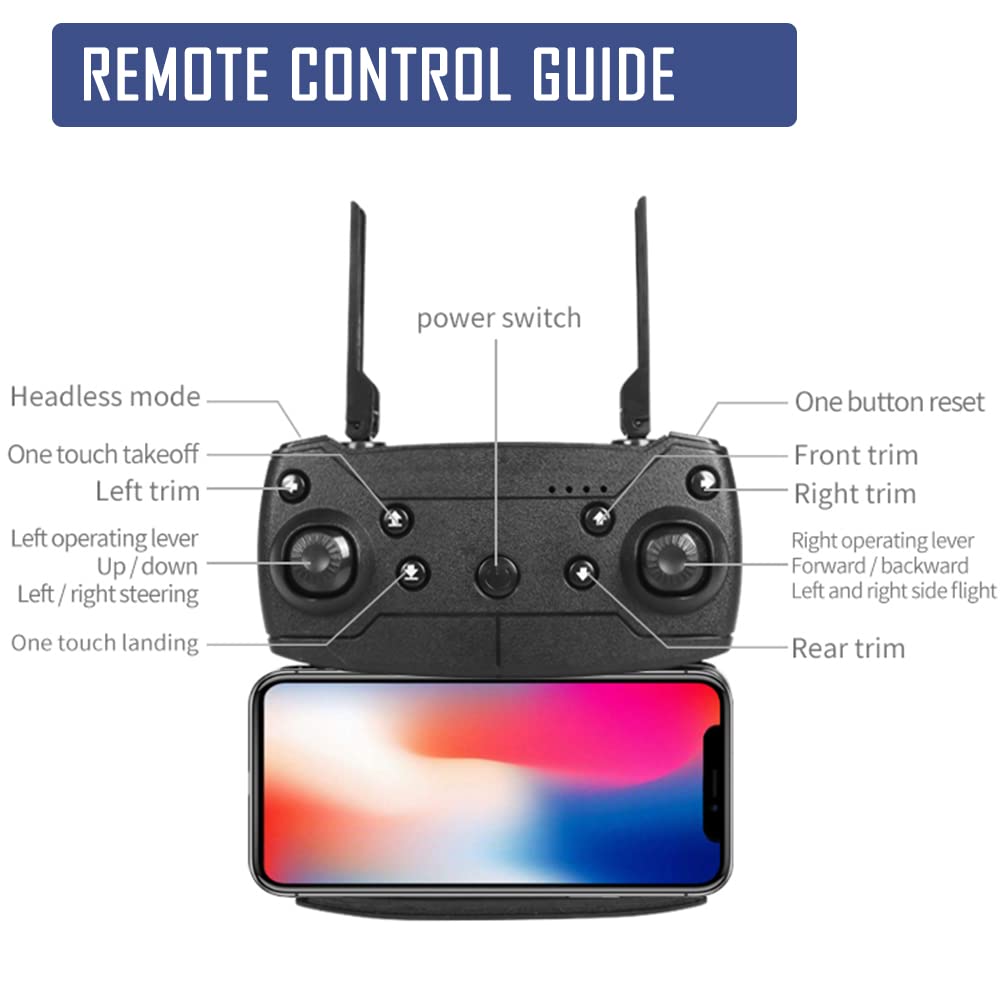 THOAML 2023 Foldable Drone with 4K Dual Camera for Adults, RC Quadcopter WiFi FPV Live Video, Altitude Hold, Headless Mode 2