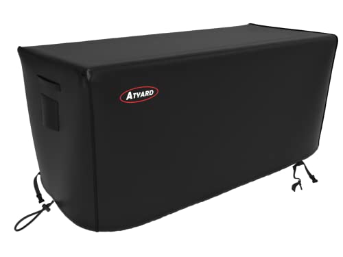 ATYARD Gas Fire Pit Cover Rectangular 58x24x24 inch - Waterproof Windproof Anti-UV Heavy Duty Patio Firepit Furniture Covers Black