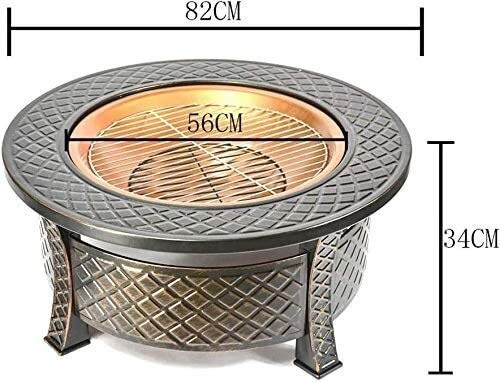 LEAYAN Garden Fire Pit Portable Grill Barbecue Rack 32'' Outdoor Fire Pit Metal Square Firepit Patio Stove Wood Burning BBQ Grill Fire Pit Bowl with Spark Screen Cover, Log Grate for Camping