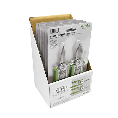 MARTHA STEWART MTS-SBP2 Flat Nose Bypass + Needle Pruner, 2-Pack