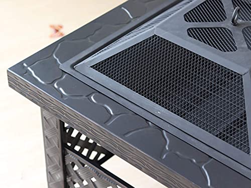 LEAYAN Garden Fire Pit Grill Bowl Grill Barbecue Rack Fire Pits Outdoor Terrace Burning Fire Pit Bowl Barbecue Table, Terrace Patio Lawn Backyard Barbecue Party Bonfire Outdoor Fireplace, 66cm
