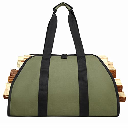 Firewood Carrier Bag with Handles, WITSTEP Log Tote Sturdy Wood Carrier for Firewood, Durable Oxford Fabric Log Carrier with Reinforce Ring Straps for Camping Indoor Outdoor Wood Stove Accessories
