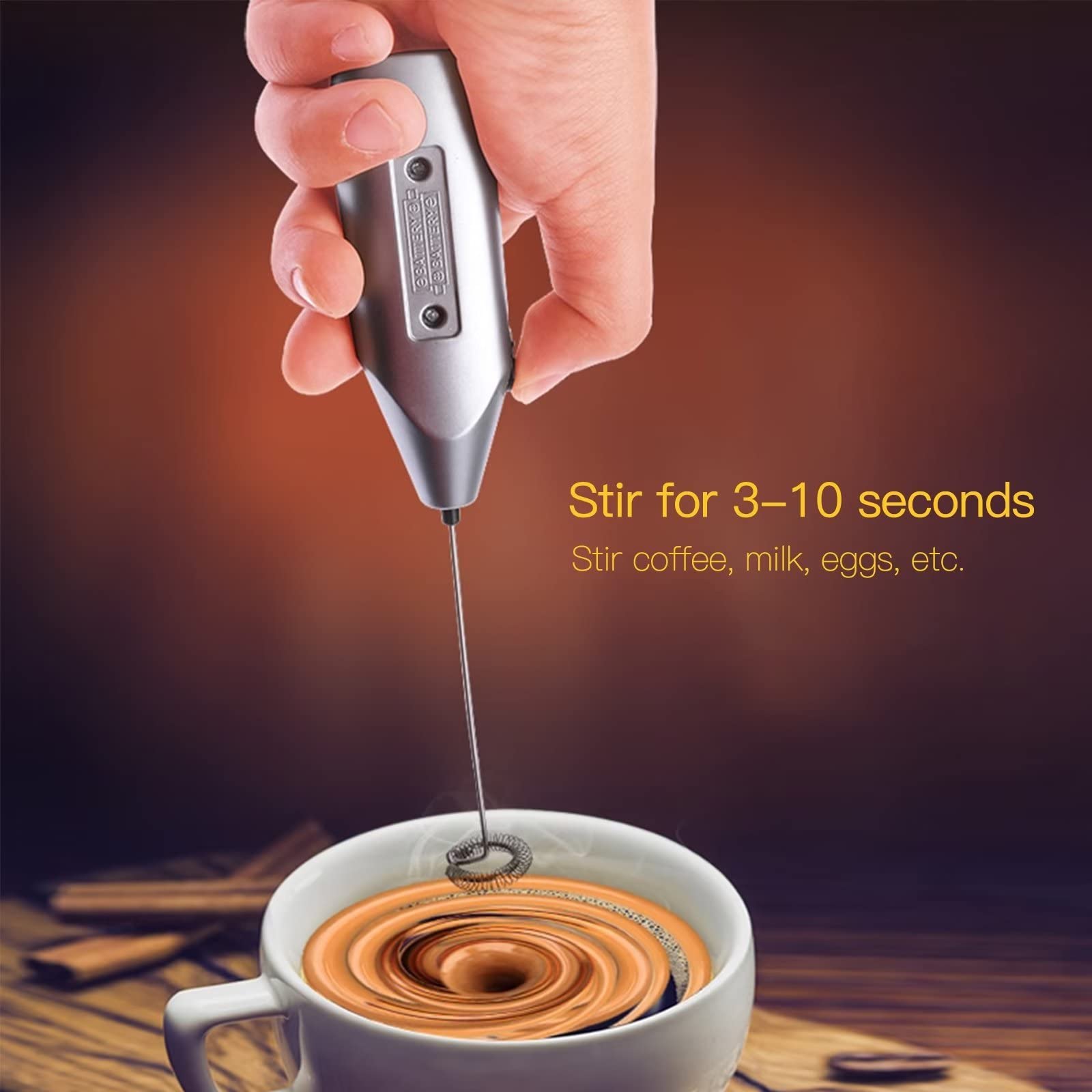 Superior 2Pcs Milk Frother Handheld Electric Milk Frother Kitchen Drink Foamer Whisk Mixer Stirrer Coffee Cappuccino Creamer Whisk Frothy Blend Whisker Egg Beater(Black&White)