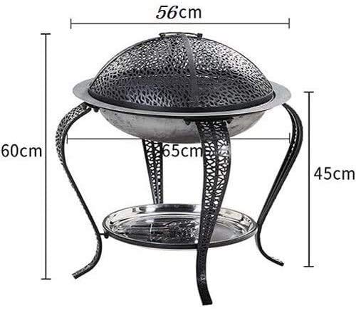 LEAYAN Garden Fire Pit Grill Bowl Grill Barbecue Rack - Portable 22" Quick Set Up Weather Resistant Easy to Clean Firepit w/Grate with Cover BBQ Cooking for Camping Backyard