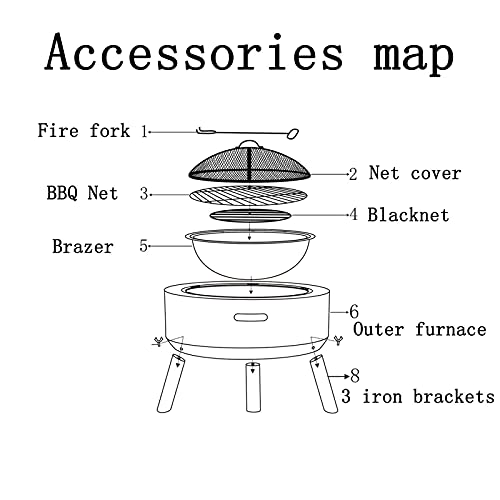LEAYAN Garden Fire Pit Grill Bowl Grill Barbecue Rack Outdoor Table Top Fire Pit Outdoor Heaters & Fire Pit BBQ Grill Firepit Bowl Backyard Patio Garden Fireplace with Grill Grate for Camping