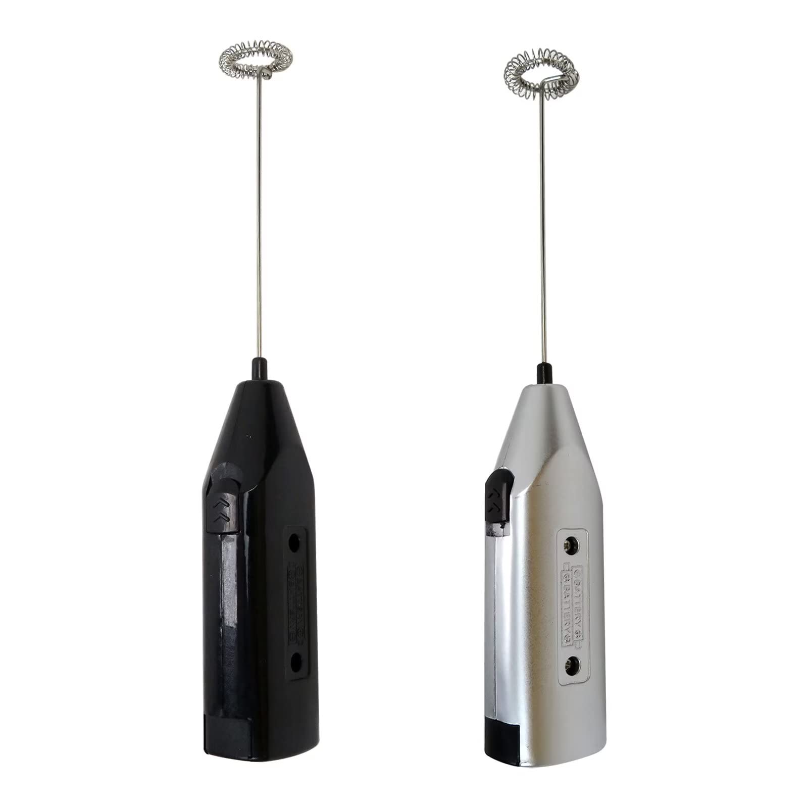 Superior 2Pcs Milk Frother Handheld Electric Milk Frother Kitchen Drink Foamer Whisk Mixer Stirrer Coffee Cappuccino Creamer Whisk Frothy Blend Whisker Egg Beater(Black&White)