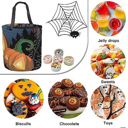 Fubido Sloths, Halloween Trick or Treat Bucket,Sloths with Keep Calm Words Cartoon,Candy Basket Tote Bag,Green Orange