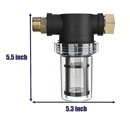 M MINGLE Garden Hose Filter for Pressure Washer Inlet Water, Garden Hose Adapter, 3/4 Inch Brass Connector