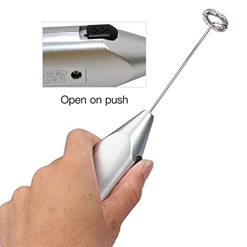 Unbrella Superior 2Pcs Electric Milk Frother USB Battery Powered Portable Blender Whisk Mixer for Coffee Kitchen Gadgets(Black&White)
