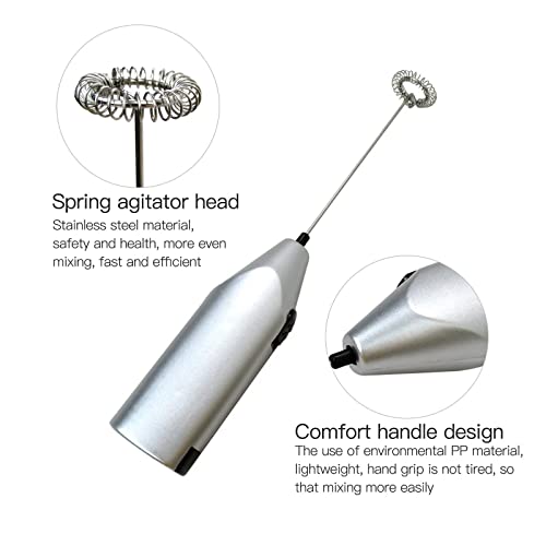 Unbrella Superior 2Pcs Electric Milk Frother USB Battery Powered Portable Blender Whisk Mixer for Coffee Kitchen Gadgets(Black&White)
