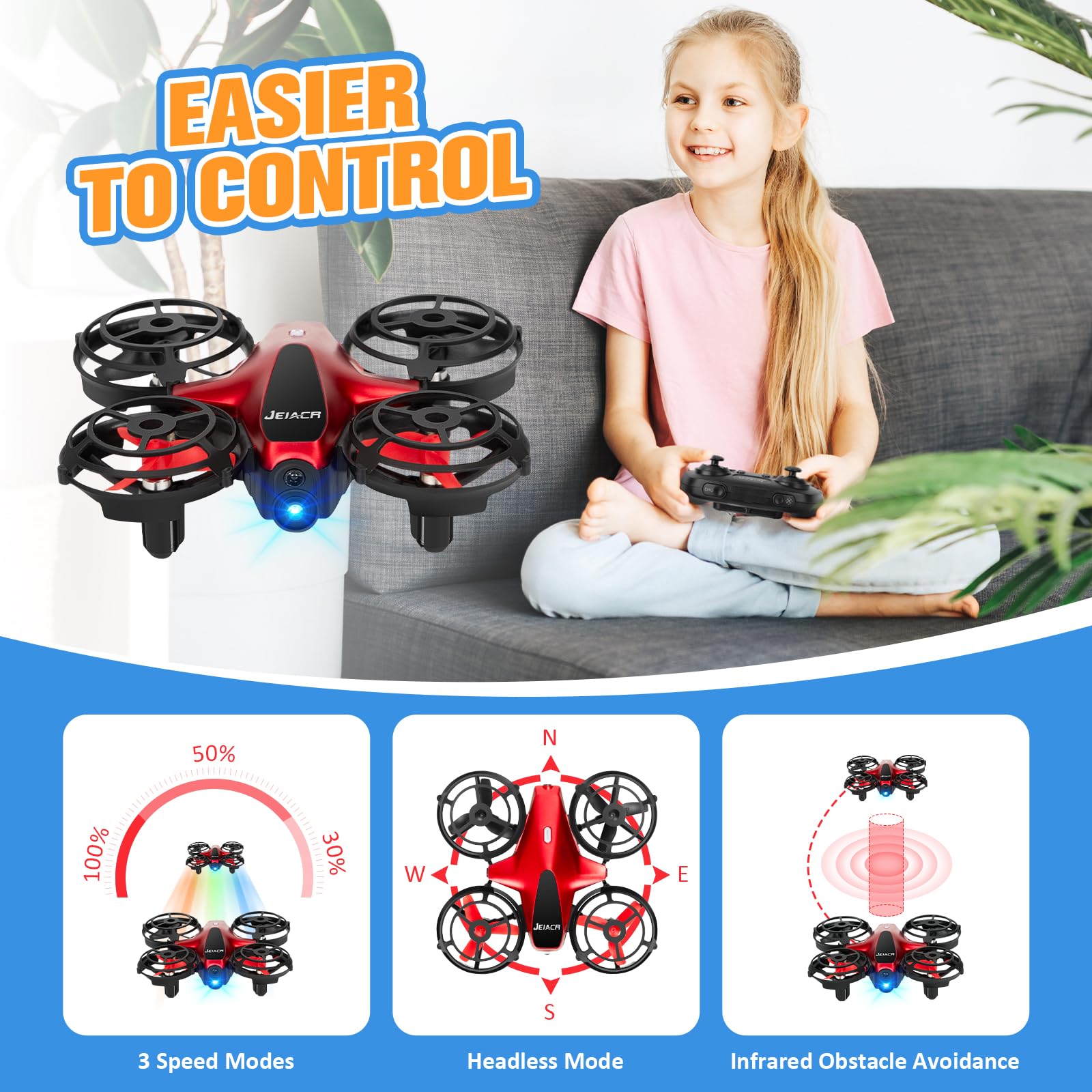 Drones for Kids,JEJAER Mini Drone - Kids Drone with 3D Flip, Auto Hovering,Rc Drone for Kids 8-12 with Headless Mode
