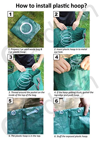 Gardzen Large Leaf Scoop Hand Rakes, Debris and Yard Waste Removal, Comes with 72 Gallon Garden Bag, Work Gloves, Protective Pads