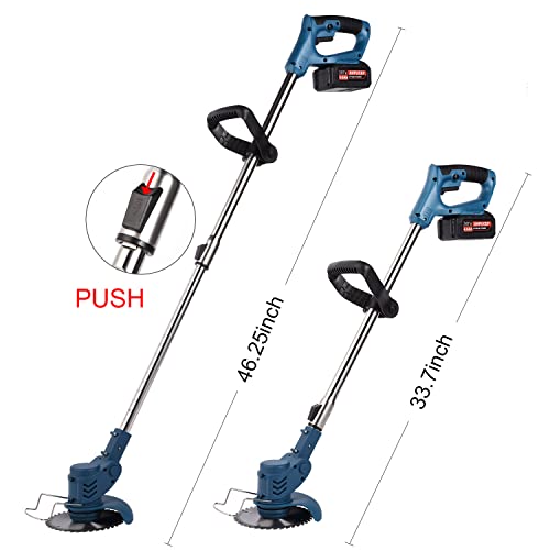 Weed Wacker Cordless Brush Cutter with 9Blades,Electric Brush Cutter Stringless Weed Eater Battery Weed Wacker Battery Powered by 2Pcs 36TV 4Ah Batteries,String Trimmer for Lawn Garden,Lightweight