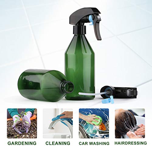 Yebeauty Plant Mister Spray Bottle, 2Pcs 10oz Fine Mist Plant Atomizer Watering Sprayer Bottle for Gardening Cleaning Solution with Top Pump Trigger Water, Green