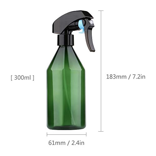Yebeauty Plant Mister Spray Bottle, 2Pcs 10oz Fine Mist Plant Atomizer Watering Sprayer Bottle for Gardening Cleaning Solution with Top Pump Trigger Water, Green