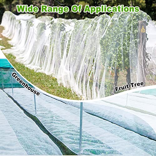 4 Pcs Garden Netting Mosquito Netting Plant Covers Bird Netting Mesh Netting for Garden Row Cover Plant Netting Garden Barrier Netting for Protect Vegetable Plants Fruits Flowers (10 x 20 ft)