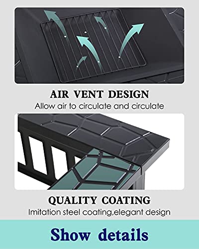 Fire Pit 32in Square Metal Firepit Patio BBQ Fireplace with Charcoal Rack Mesh Cover Poker for Camping Bonfire Picnic Outdoor Heating
