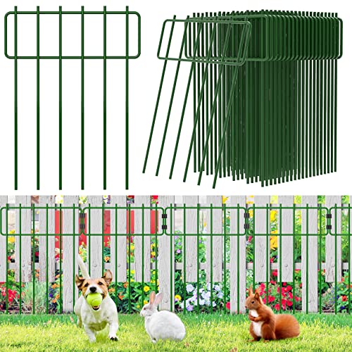20 Pack Animal Barrier Fence,No Dig Garden Decorative Fence Rustproof Metal Wire Panel Border for Dog Defense Animal Barrier Rabbit Fencing Flower Edging for Yard Landscape Patio Outdoor 20.2ftx17in