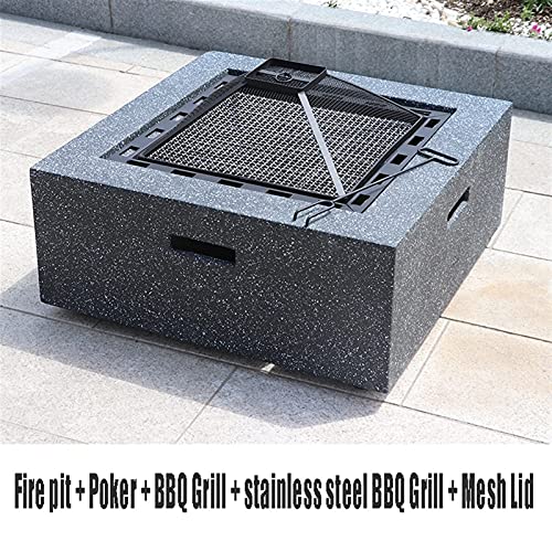 Fire Pits Outdoor Large BBQ Leisure Table On The Garden Terrace, Outdoor Cooking Fire Pit, Burning Fire Bowl, Multifunctional Heating Fireplace
