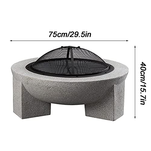 LEAYAN Garden Fire Pit Grill Bowl Grill Barbecue Rack Fire Pit Outdoor fire Pit, 30-inch Large Bonfire Burning Wood fire Pit Bowl, Villa Courtyard Backyard Garden fire Pit