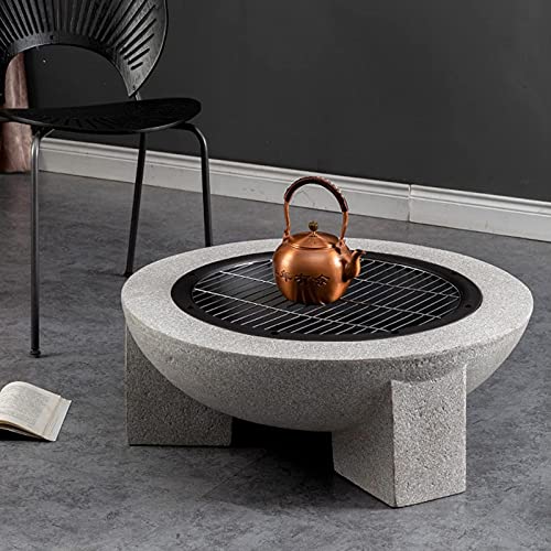LEAYAN Garden Fire Pit Grill Bowl Grill Barbecue Rack Fire Pit Outdoor fire Pit, 30-inch Large Bonfire Burning Wood fire Pit Bowl, Villa Courtyard Backyard Garden fire Pit