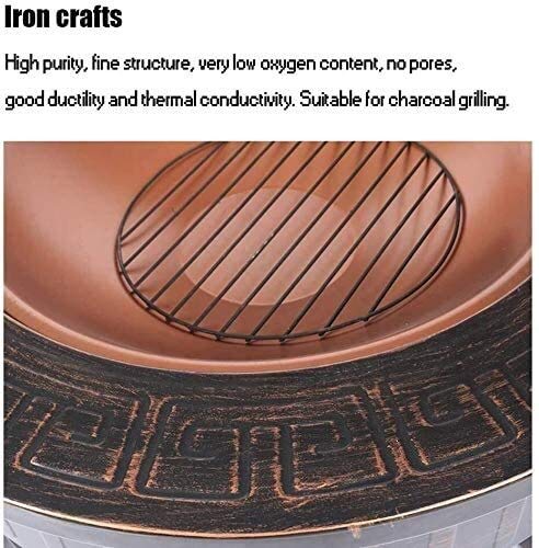 LEAYAN Garden Fire Pit Large Bonfire Wood Burning Patio Coal Grill Firepit for Grill Charcoal Grill with Spark Screen Poker with Cover BBQ Cooking for Camping Backyard Portable Grill Barbecue Rack