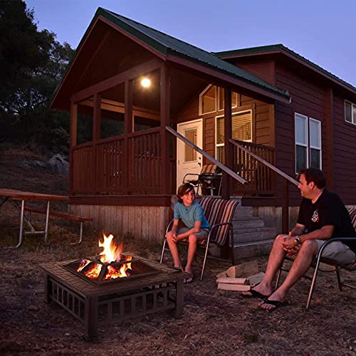 LEAYAN Garden Fire Pit Grill Bowl Grill Barbecue Rack Fire Pit Outdoor fire Pit Table, Household Heater, Wood Burning fire Pit, Patio Barbecue fire Bowl, 31 inches