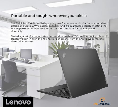 Lenovo ThinkPad E16 Business Laptop, 16" WUXGA Display, AMD Ryzen 7 7730U (Beat Intel 13th i5-1335U), 16GB RAM, 1TB PCIe SSD, Webcam, HDMI, RJ-45, Fingerprint Reader, Wi-Fi 6, Windows 11 Pro, Black