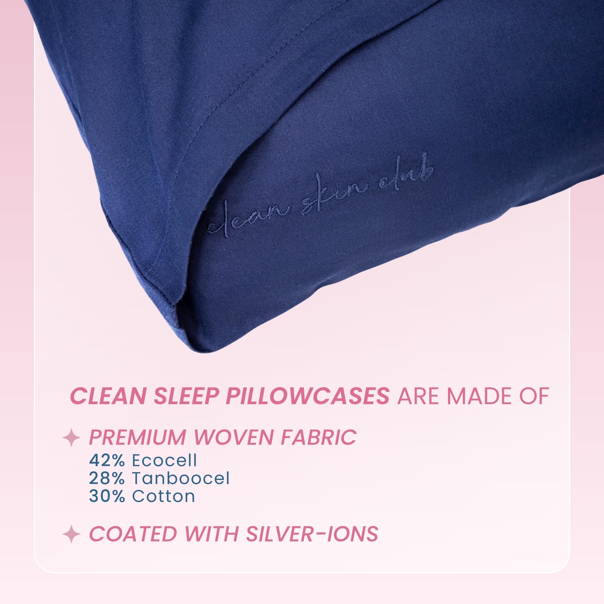 Clean Skin Club Pillowcases (2, Blue, Standard)