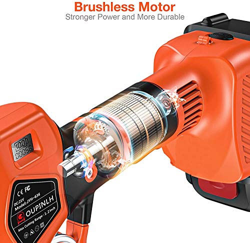OUPINLH Electric Pruning Shears with 2PCS 21V Lithium Battery 2000mAh,1.2Inch(30mm) Cutting Diameter Cordless Battery Powered Pruner with LCD Display for Garden Branch,6-8 Working Hours