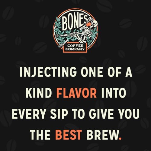 Bones Coffee Company Brownie from Beyond Ground Coffee Beans, Caramel Brownie Flavor, Low Acid Coffee, Made with Arabica Coffee Beans, Medium Roast Coffee Inspired by Disney's Haunted Mansion (12 oz)