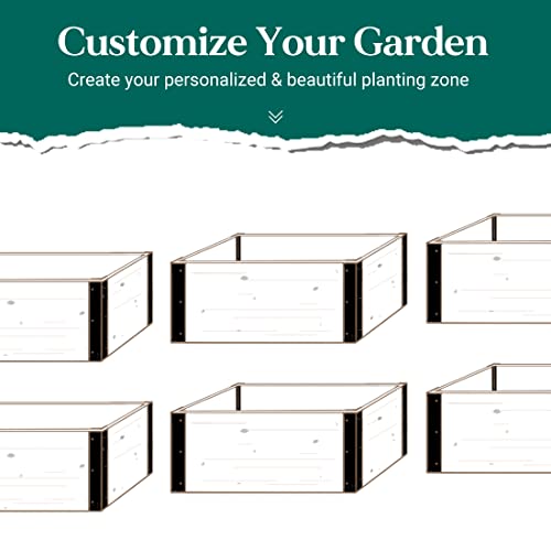 Quictent 4x4 Raised Garden Bed Kit β Elevated Ground Planter for Growing Fruit/Vegetables/Herbs β (48 x 48 x 11) inches β Natural Rot-Resistant Wood w/Corner Brackets Outdoors