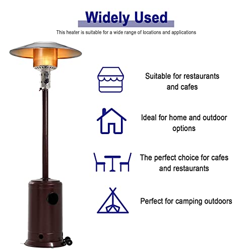 PIONOUS Powerful 41,000 BTU Patio Heater Tall Standing Hammered Finish Garden Outdoor Heater Propane Standing - 3 Set, Bronze