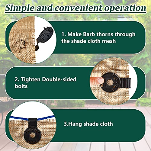 30 Pieces Round Shade Cloth Plastic Clips Sunshade Net Fixing Clip Shade Fabric Clips Attachment and Placement for Sun Shade Net Anti Bird Netting Garden Netting, Shade Netting Fabric Accessories