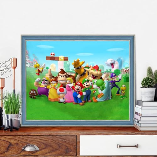 GemZono Diamond Painting Kit, 5D Carton Diamond Art for Adults & Kids, Full Drill Diamond Dots, Extra Diamonds, DIY Home Wall Decor Gifts 12x16inch