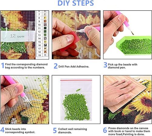 GemZono Diamond Painting Kit, 5D Carton Diamond Art for Adults & Kids, Full Drill Diamond Dots, Extra Diamonds, DIY Home Wall Decor Gifts 12x16inch