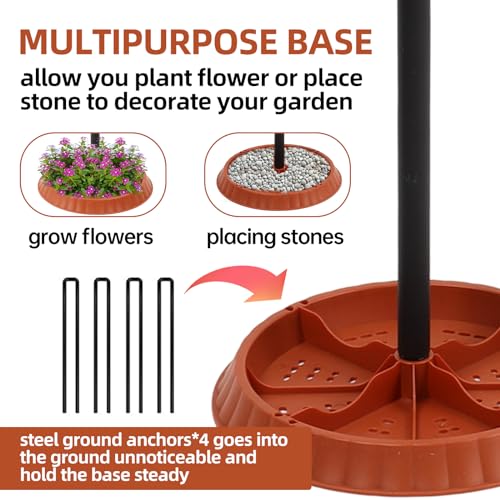 Heated Bird Bath for Outdoors for Winter, 75W Bird Bath Water Heater Bird Bath Deicer,Deep Bowl Thermostatic Control Weather Resistance Stylish Design with Planter Pedestal for All Seasons(Brown)