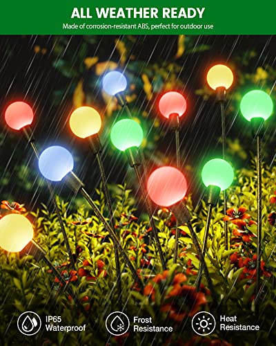 NEEMO Solar Garden Lights 4 Pack - Upgraded Brighter Firefly Lights Solar Outdoor with 8 LED, Swaying and Dancing, Solar Outdoor Lights, Pathway Lights Solar Powered for Yard Garden Patio (Colorful)