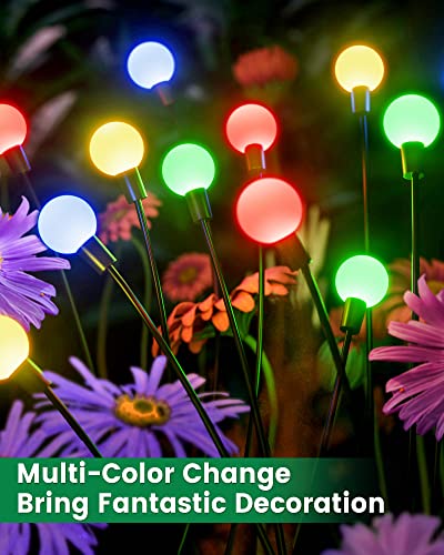 NEEMO Solar Garden Lights 4 Pack - Upgraded Brighter Firefly Lights Solar Outdoor with 8 LED, Swaying and Dancing, Solar Outdoor Lights, Pathway Lights Solar Powered for Yard Garden Patio (Colorful)