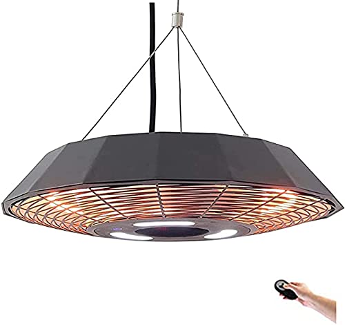 NaoSIn-Ni Outdoor Heater Patio Halogen Heaters,2000W Hanging Ceiling Mounted Heater 3 Gears Adjustable Electric Heating Lights for Indoor Garden Use