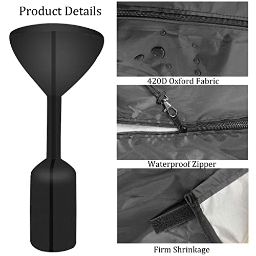 Dafoecheer Patio Heater Covers Waterproof with Zipper, Outdoor Heater Cover Heavy Duty Dustproof, Wind-Resistant, UV-Resistant, Snow-Resistant, 95" H x 34" D x 18.5" B