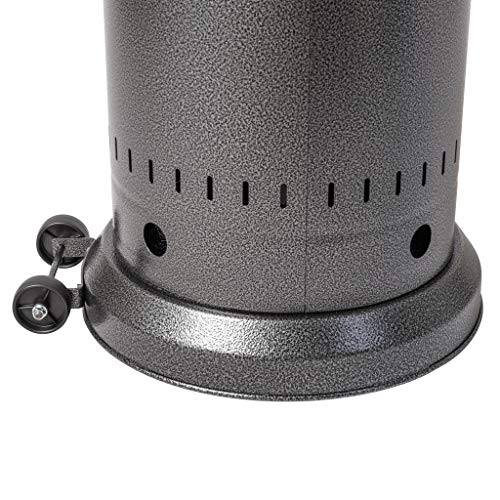 Fire Sense 62555 All Seasons Patio Heater With Wheels 46,000 BTU Output Piezo Ignition System Portable Outdoor Propane Heater Commercial Series Patio Heater - Hammered Platinum