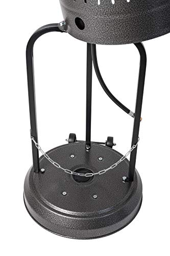 Fire Sense 62555 All Seasons Patio Heater With Wheels 46,000 BTU Output Piezo Ignition System Portable Outdoor Propane Heater Commercial Series Patio Heater - Hammered Platinum