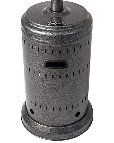 Fire Sense 62555 All Seasons Patio Heater With Wheels 46,000 BTU Output Piezo Ignition System Portable Outdoor Propane Heater Commercial Series Patio Heater - Hammered Platinum