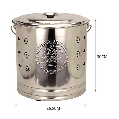 QILIN Mini Garden Incinerator, Small Stainless Steel Burner, for Wood, Leaves, Paper, Multiple Sizes, Gold/Silver/Red