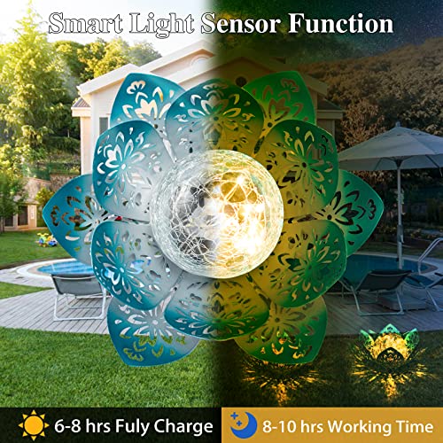 Huaxu Solar Garden Lights Outdoor Decorative - Bright Lotus Flower Table Lamp, Waterproof Solar Lights for Patio Pathway Yard Balcony Outside Decor