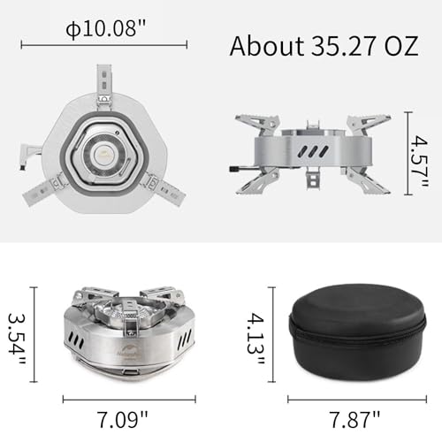 Naturehike Portable Camping Stove, Extra High Output, 15014 BTU Outdoor Stove,Backpacking Essentials, Outdoor Windproof Camp Stove, single burner stove