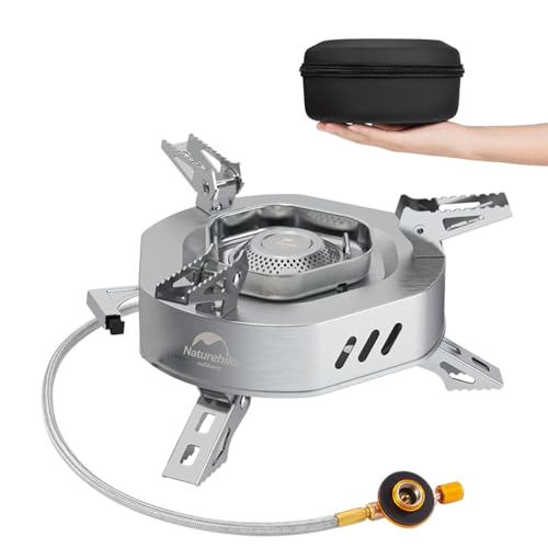 Naturehike Portable Camping Stove, Extra High Output, 15014 BTU Outdoor Stove,Backpacking Essentials, Outdoor Windproof Camp Stove, single burner stove